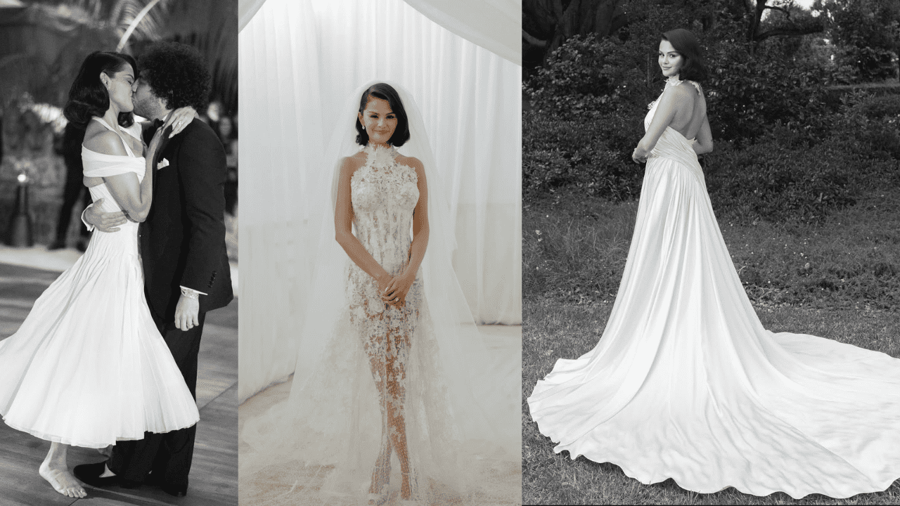 Selena Gomez deslumbra con tres vestidos de novia de Ralph Lauren en su boda con Benny Blanco ...